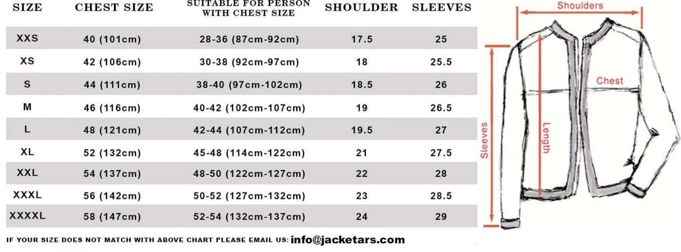 Size Guide - Jacketars
